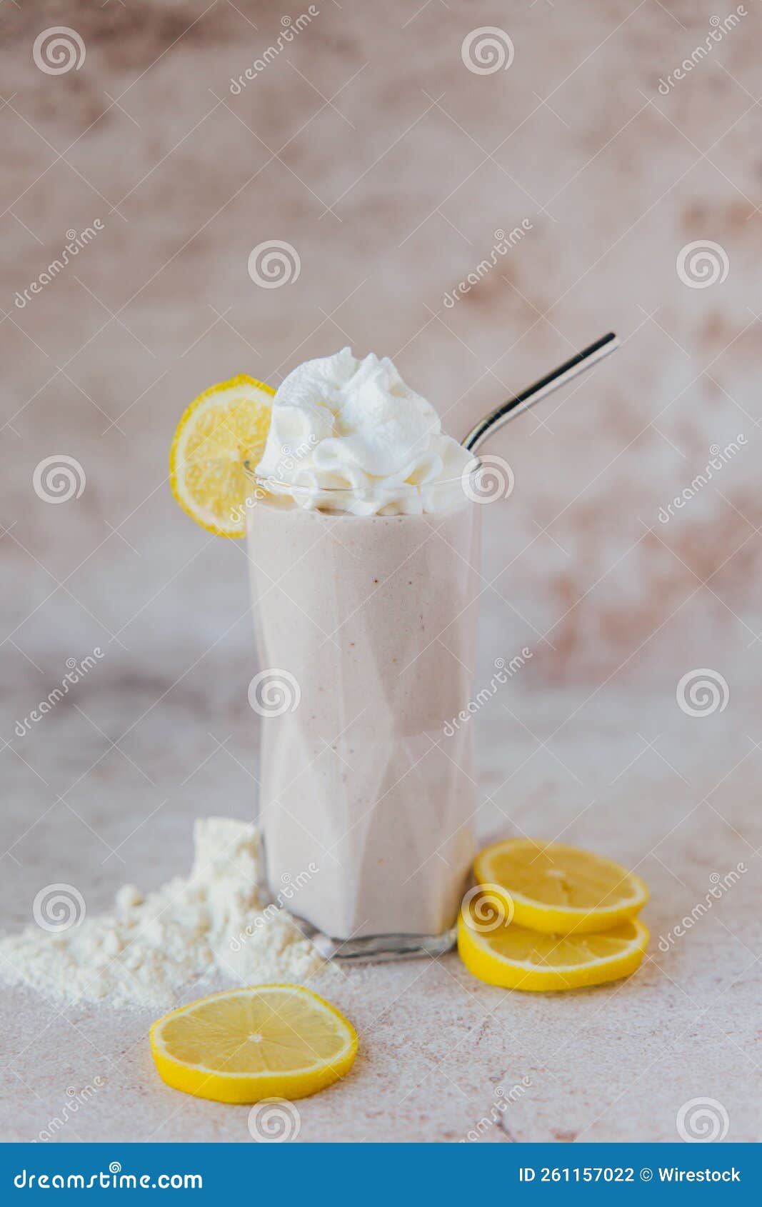 Vertical Shot of a Lemon Protein Shake Stock Photo - Image of nutrition ...