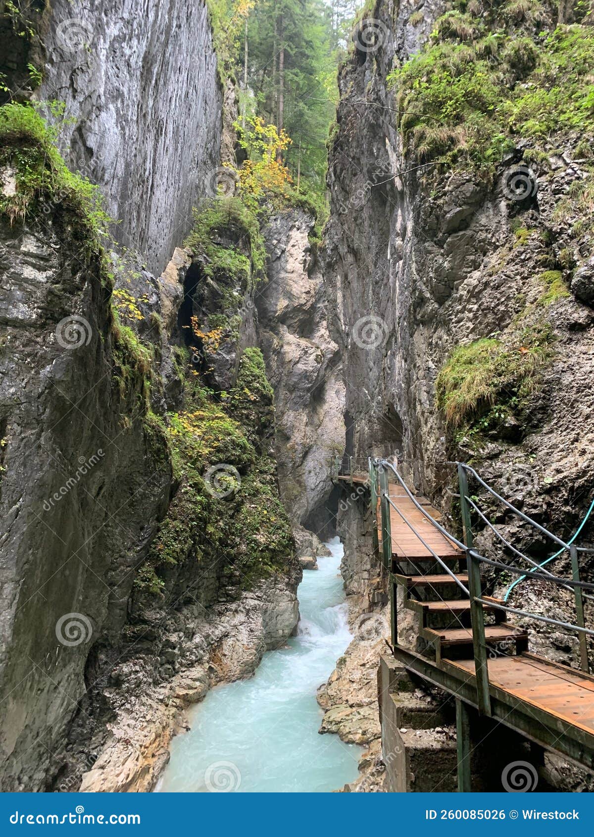Vertical Shot of the Leutasch Gorge during the Day in Austria Stock ...