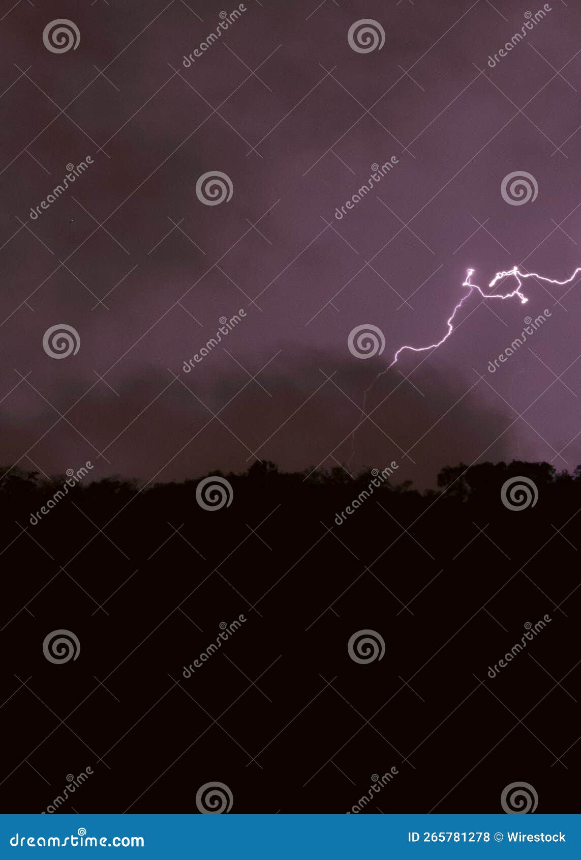 Vertical Shot of the Lightning in the Purple Sky Stock Photo - Image of ...