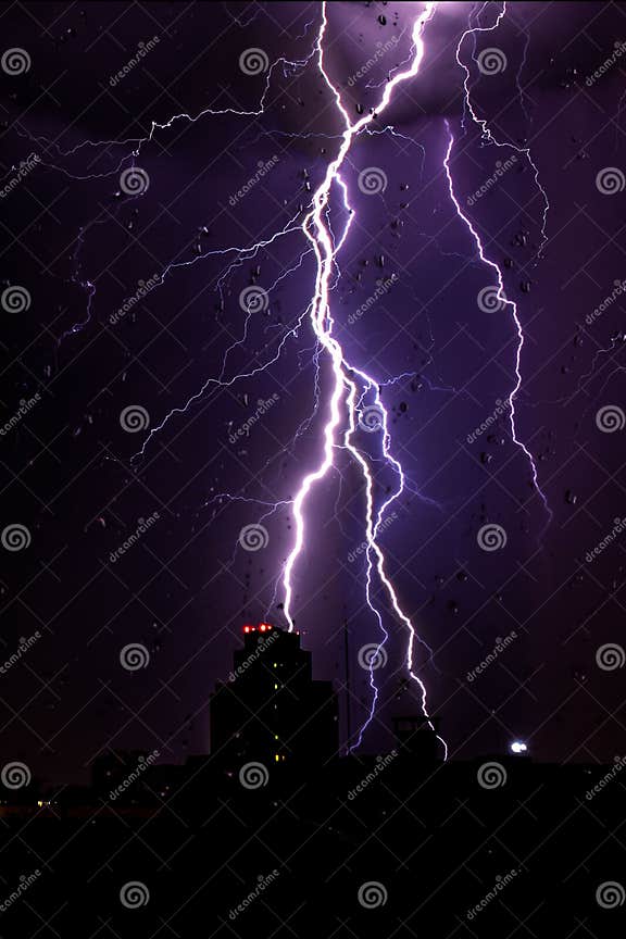 Vertical Shot of Lightning Strike Stock Image - Image of nature ...