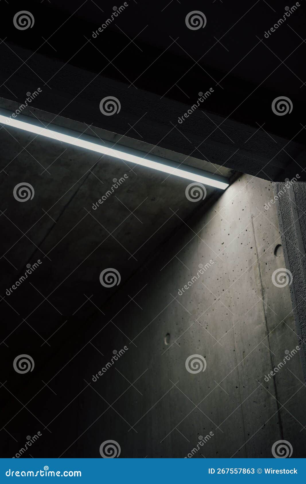 Vertical Shot of a Linear Downlights in a Tunnel Stock Image - Image of ...