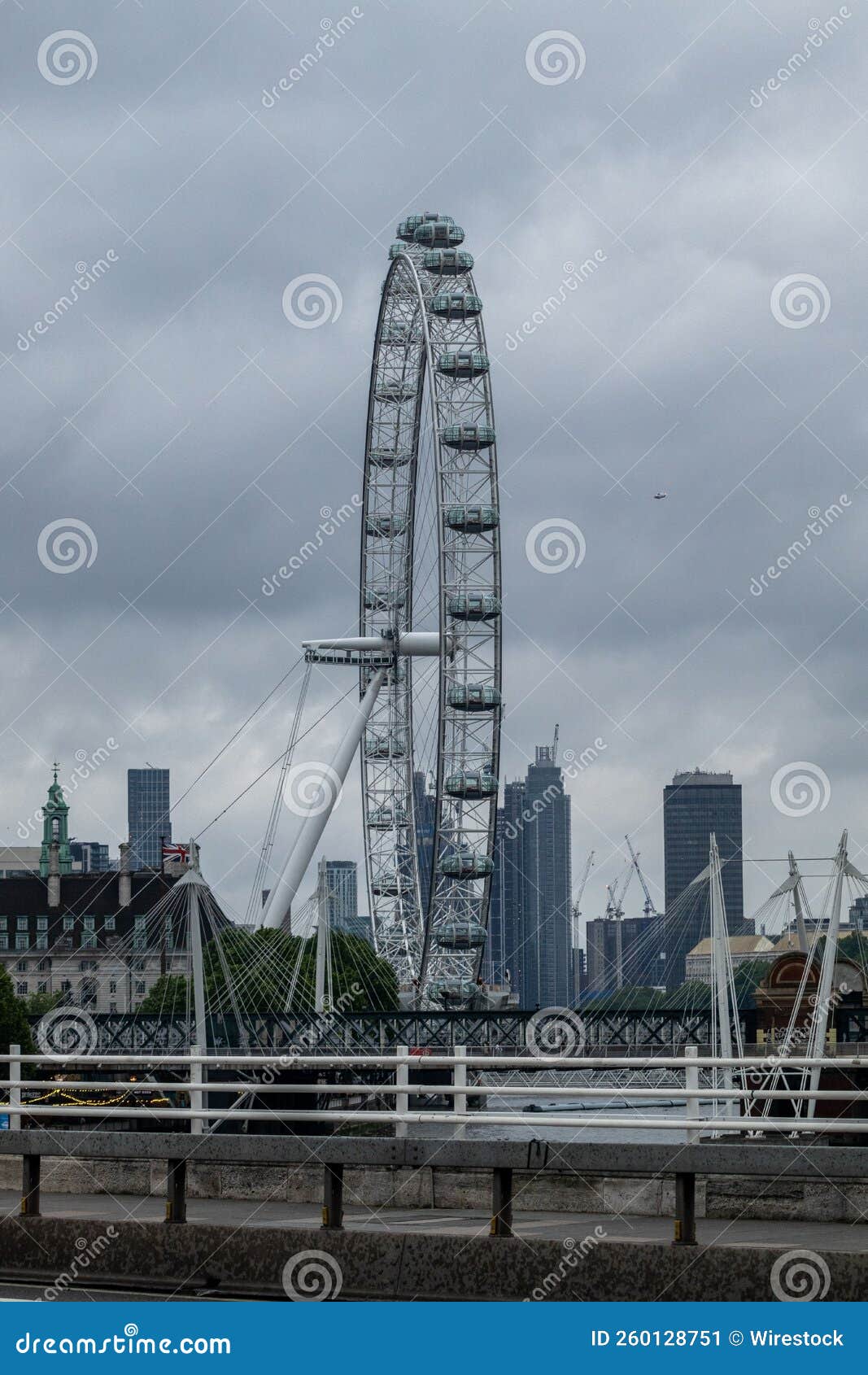 Vertical Shot of the London Eye Side View in Central London Editorial ...