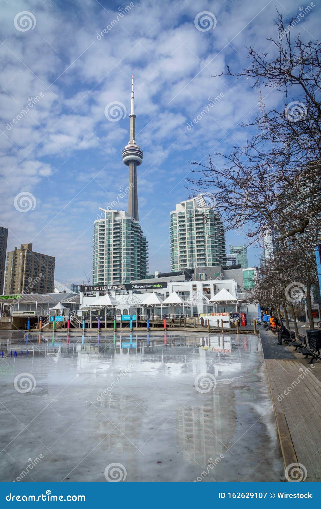 Vertical Shot of a Low Angle View of the CN Tower in Toronto Under the ...