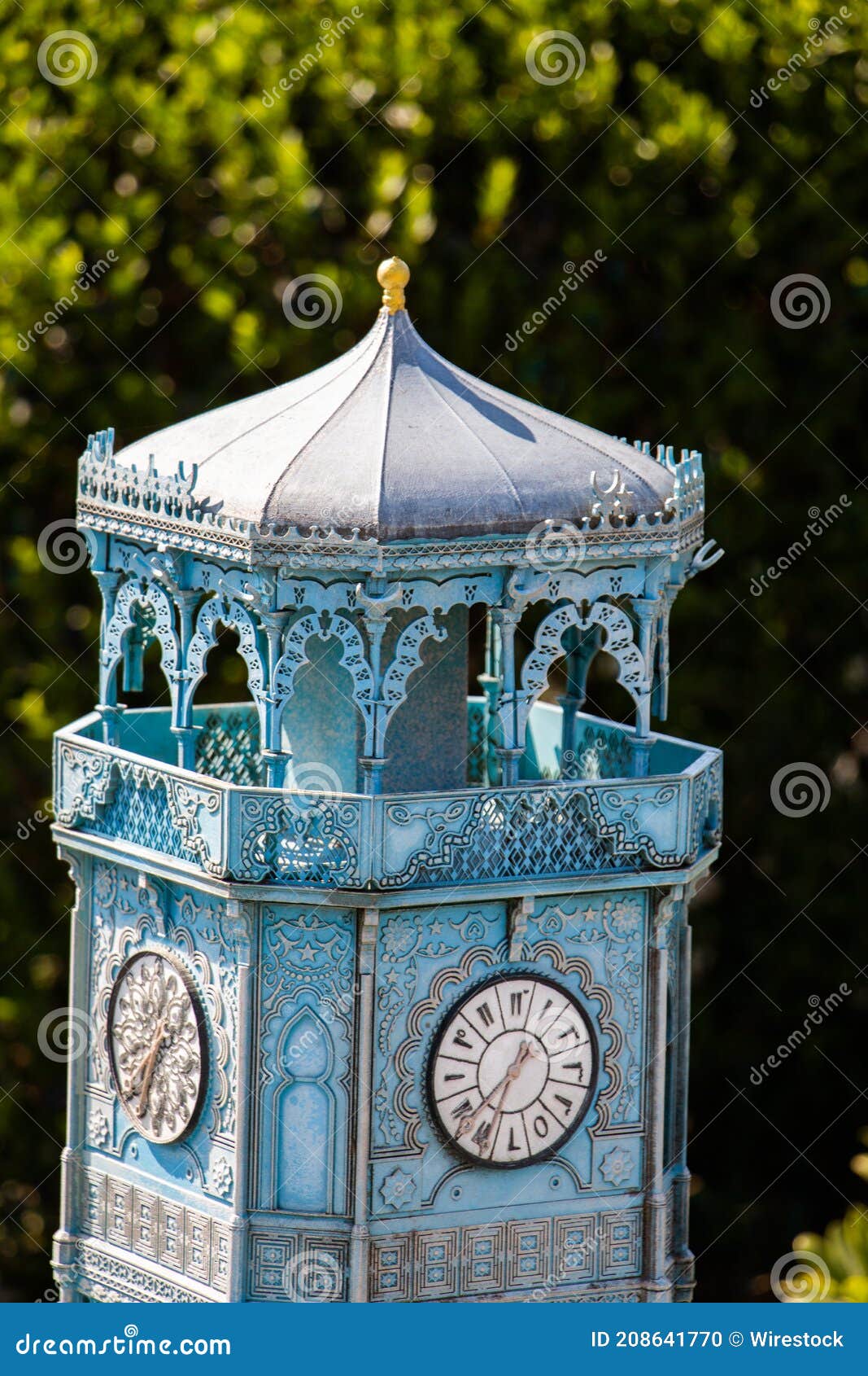 Vertical Shot of Medieval Blue Clock Tower Stock Photo - Image of ...