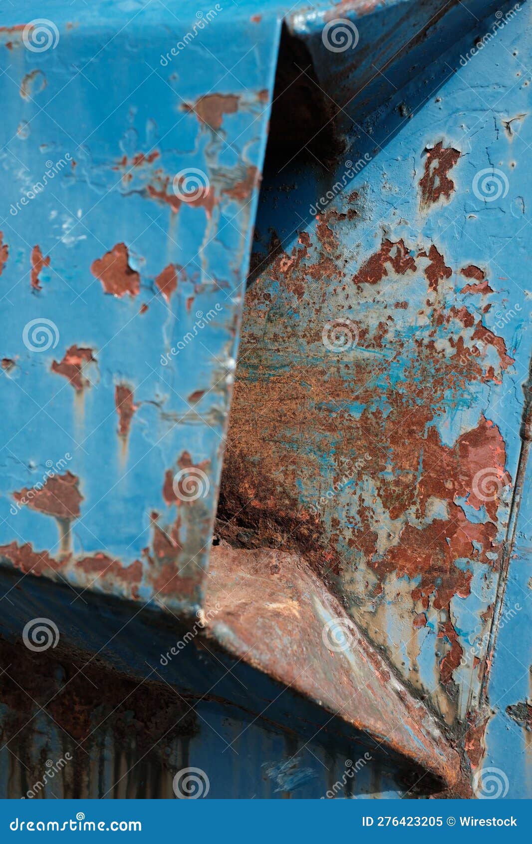 Vertical Shot of a Metal Blue Surface with Rust and Chipping Paint ...