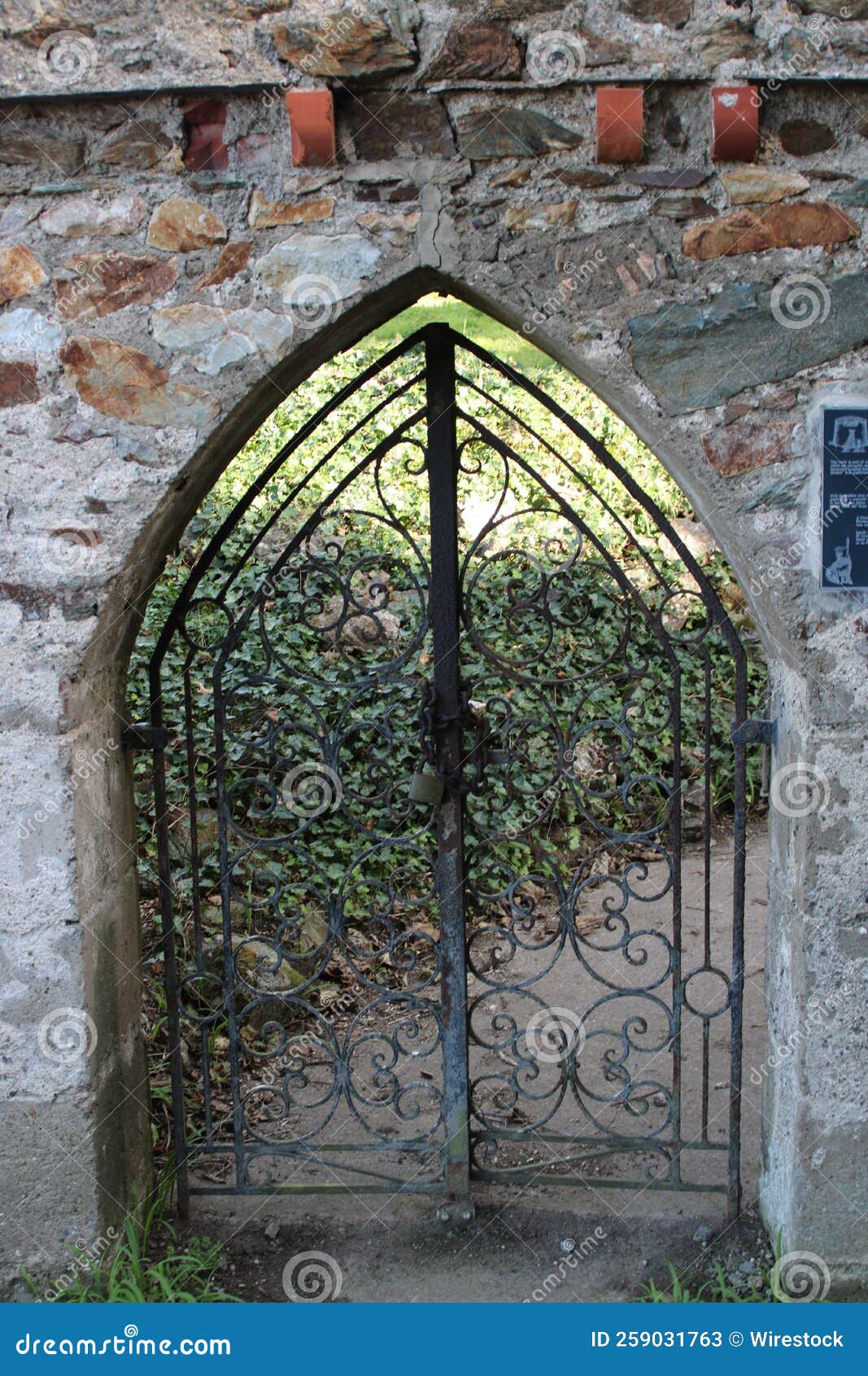 Vertical Shot of a Metallic Gate Entrance Stock Image - Image of gate ...