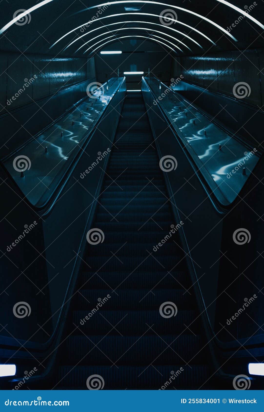 Vertical Shot of the Metro Escalator Stock Image - Image of escalator ...