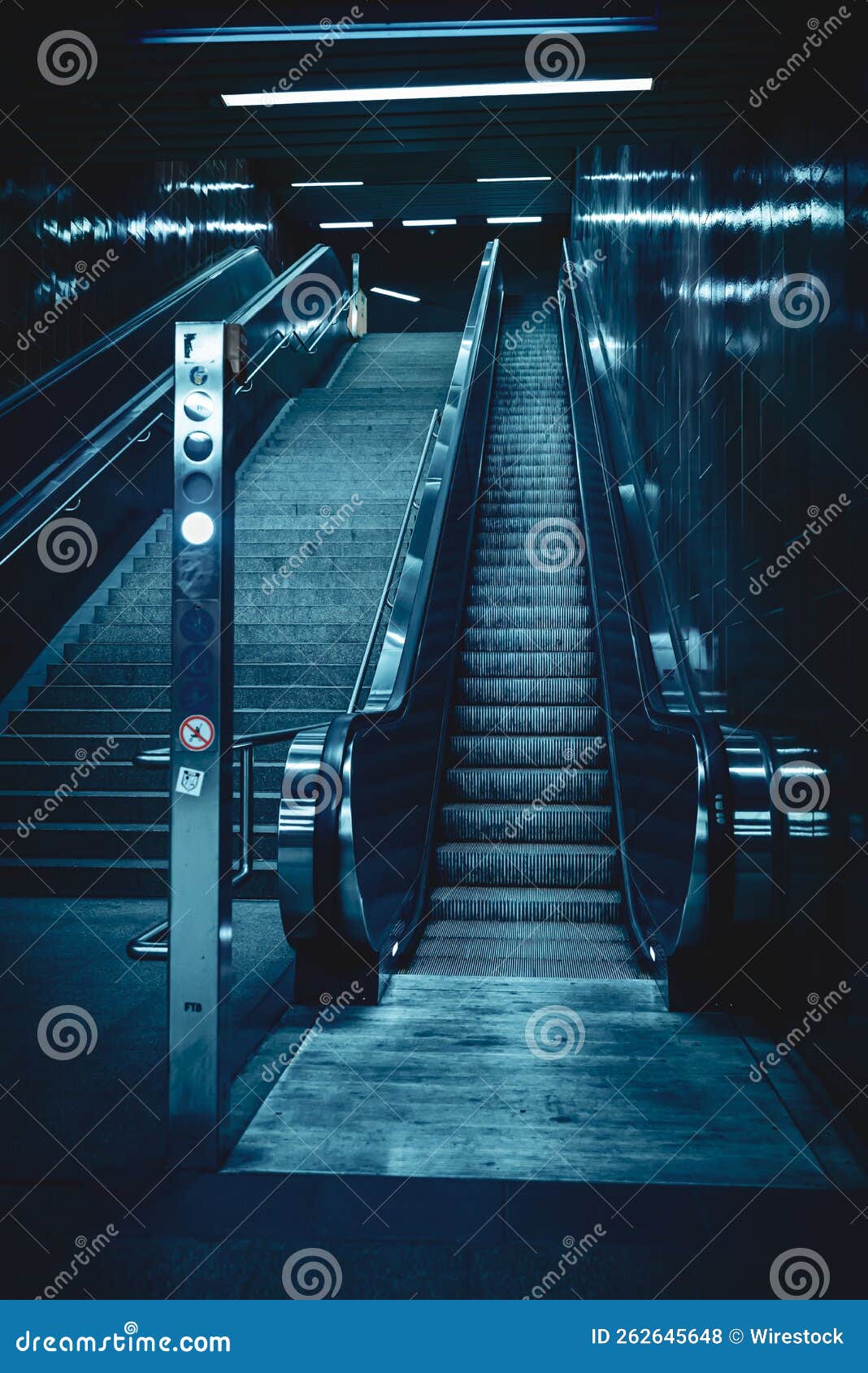 Vertical Shot of a Metro Escalator Stock Photo - Image of metro ...