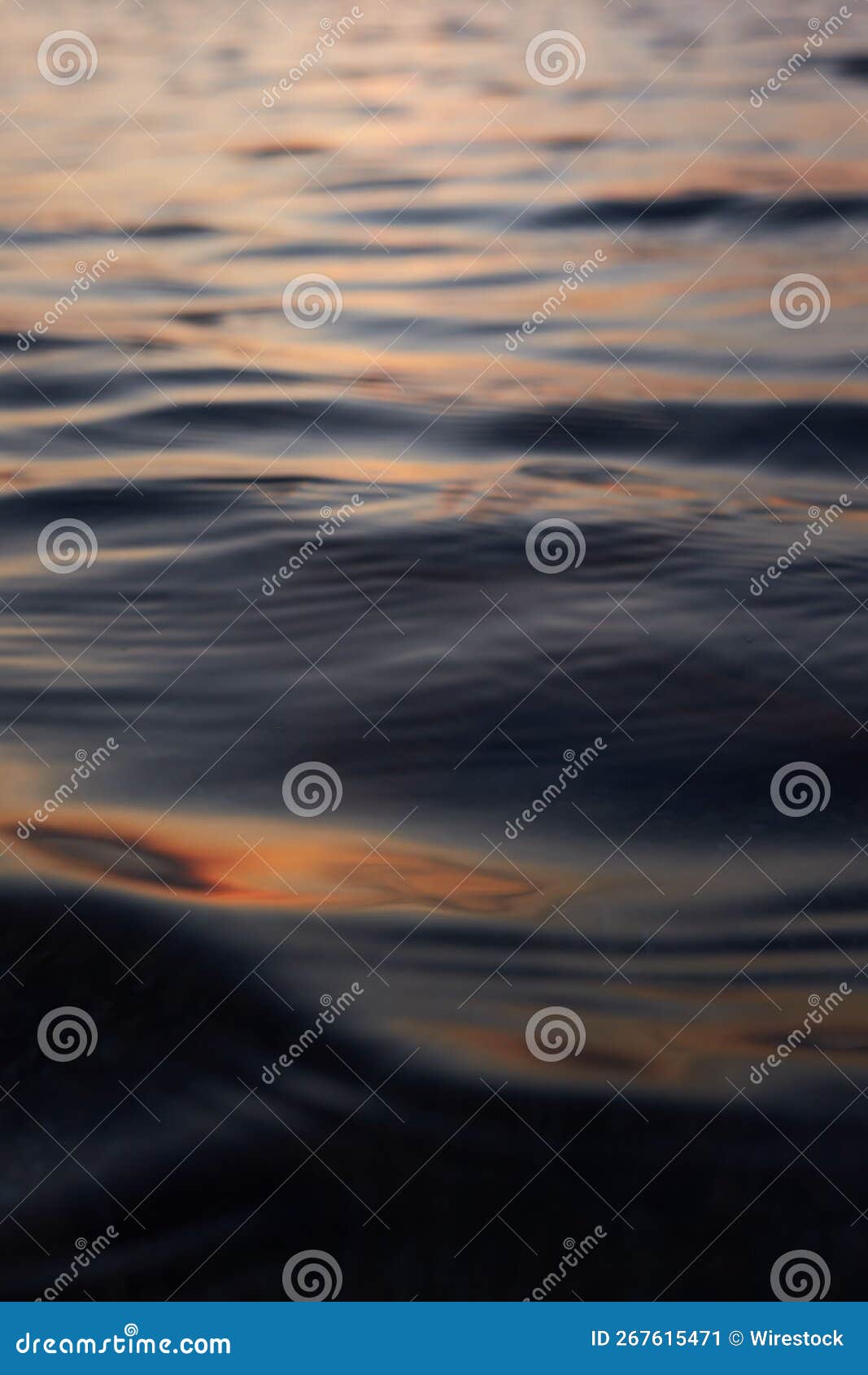Vertical Shot of the Mild Waves of the Lake with the Sunset Light ...