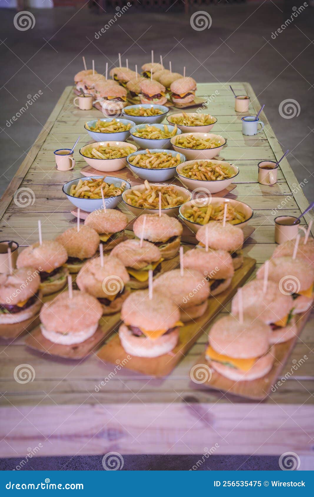 Vertical Shot of Mini Burgers and Salads Stock Image - Image of cuisine ...