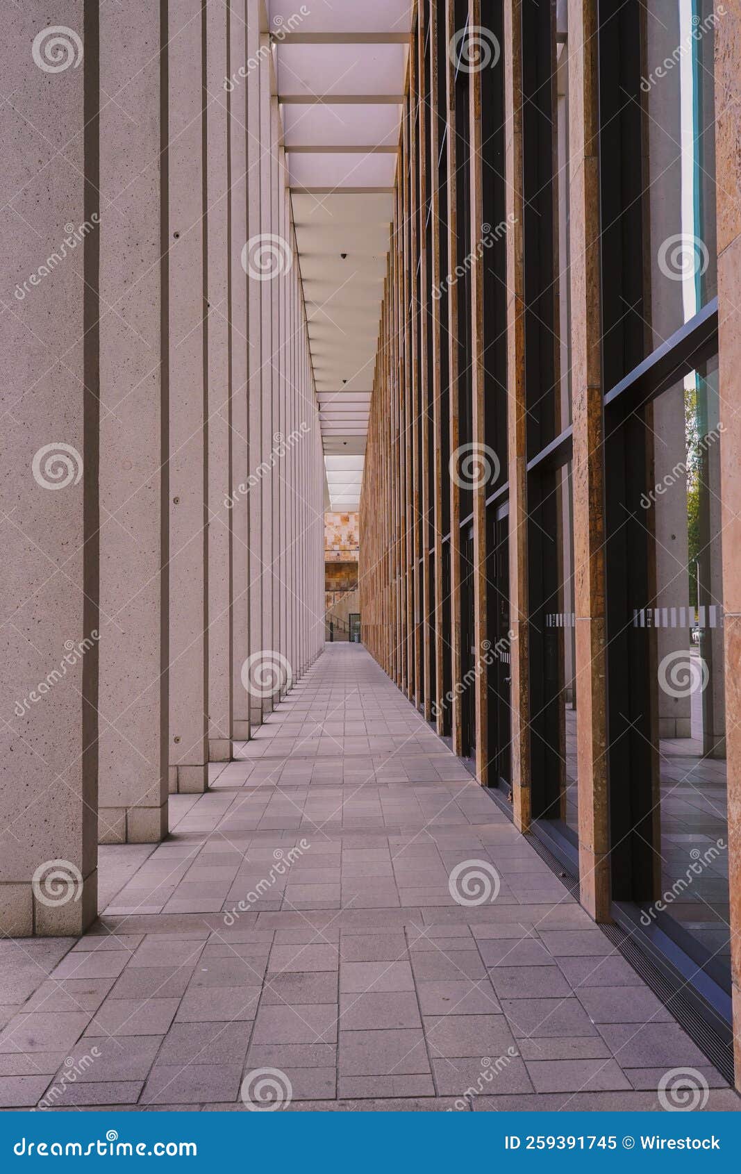 Vertical Shot of a Modern Architecture with Tunnel Perspectives Stock ...