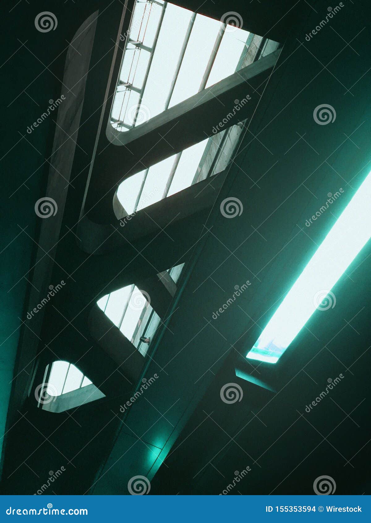 Vertical Shot of a Modern Ceiling with Neon Light on the Side - Cool ...