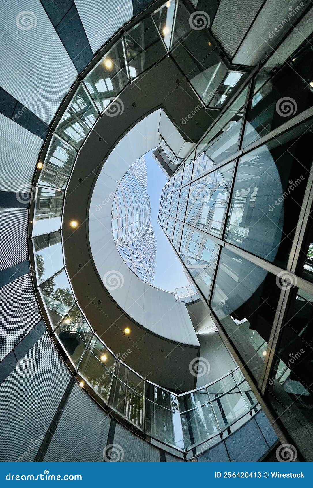 Vertical Shot of Modern Glass Buildings from an Under View in Daylight ...