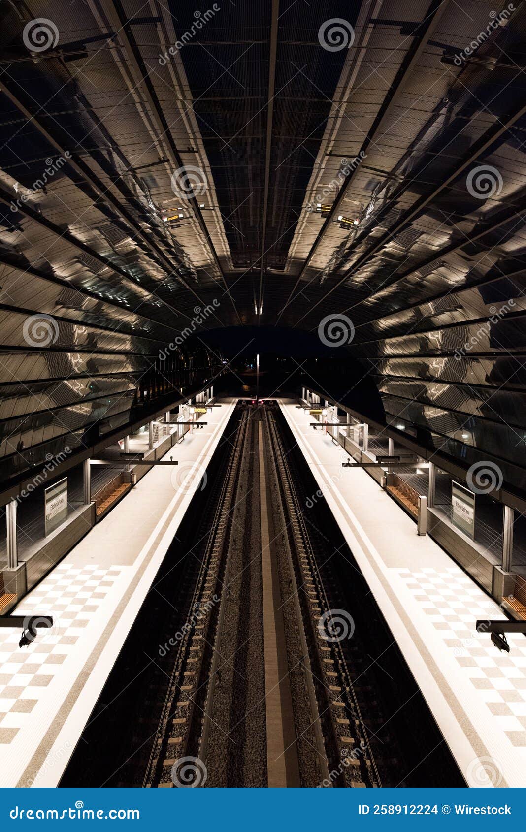 Vertical Shot of a Modern Subway Tunnel in Germany Stock Photo - Image ...
