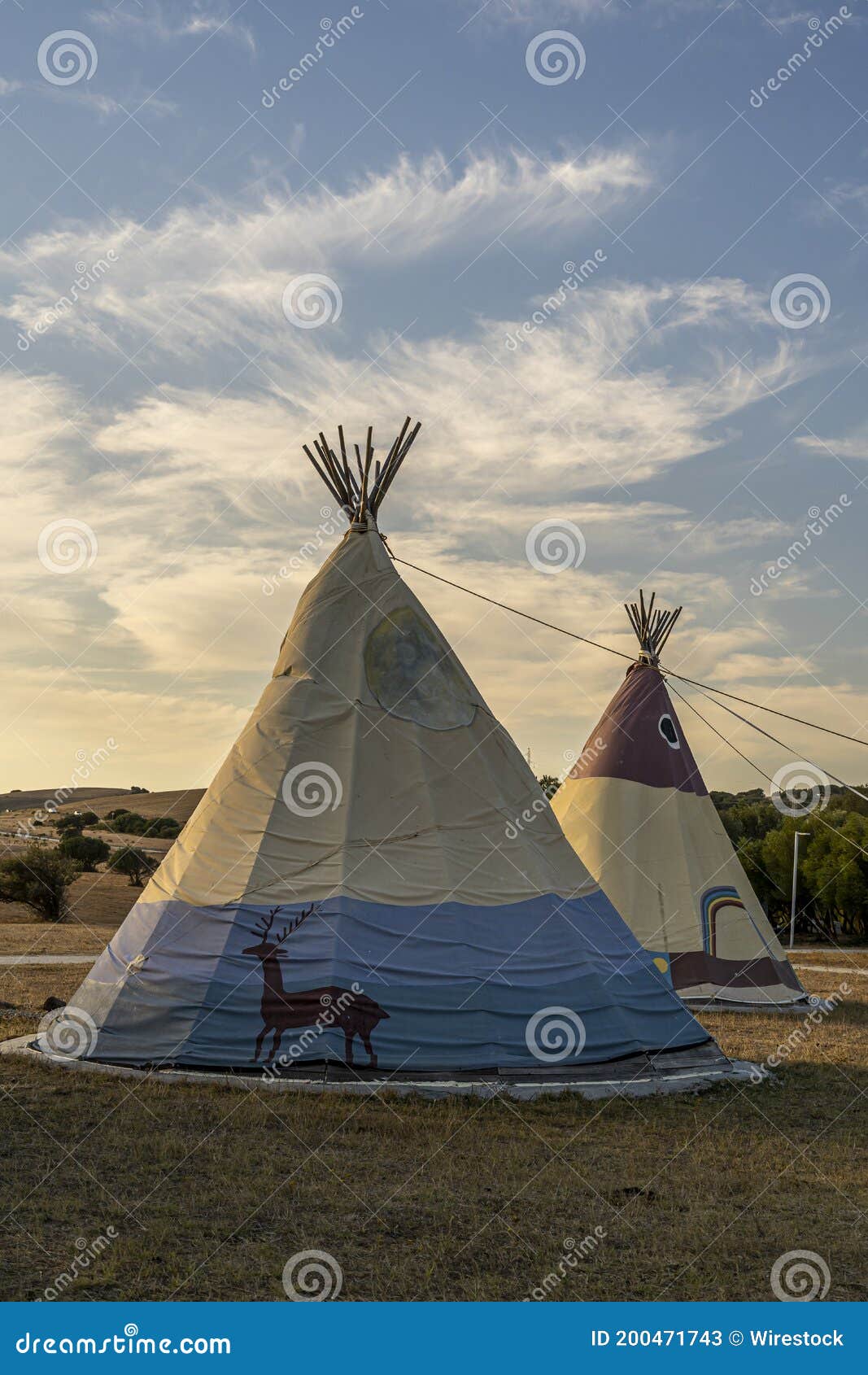 Vertical Shot of Modern Tipis in a Field Stock Image - Image of tipi ...