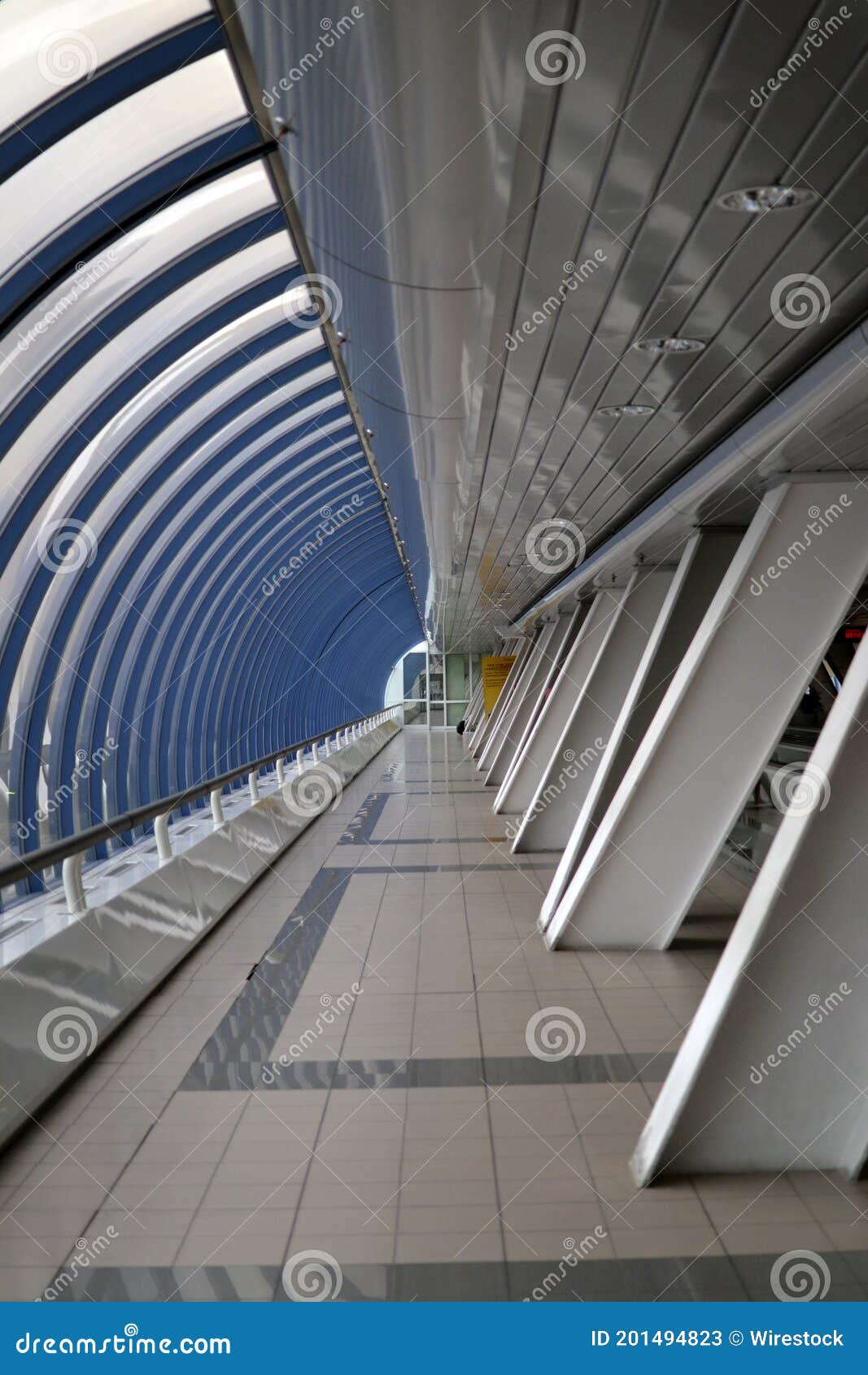 Vertical Shot of a Modern Train Station Hallway Stock Image - Image of ...