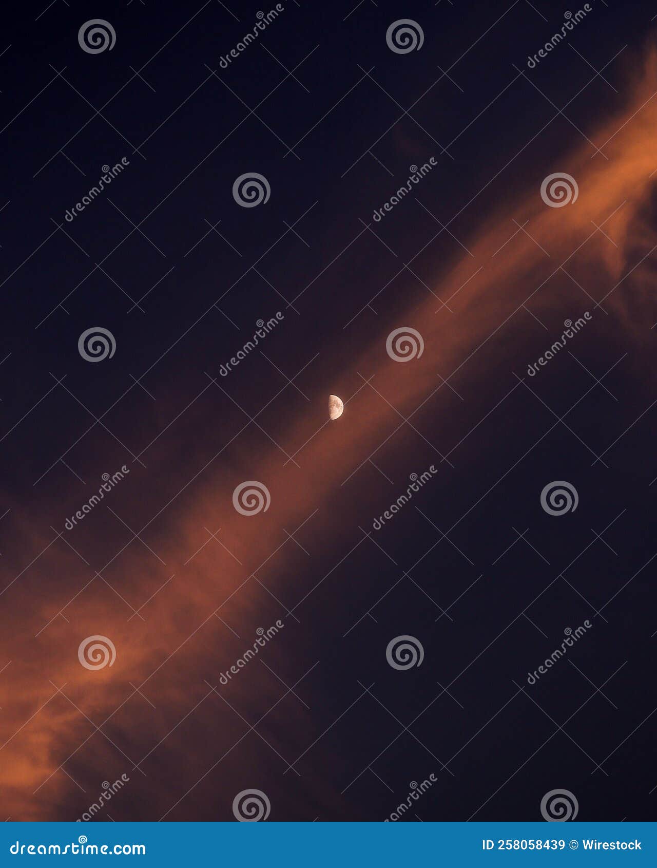 Vertical Shot of Moon during Sunset Stock Image - Image of environment ...