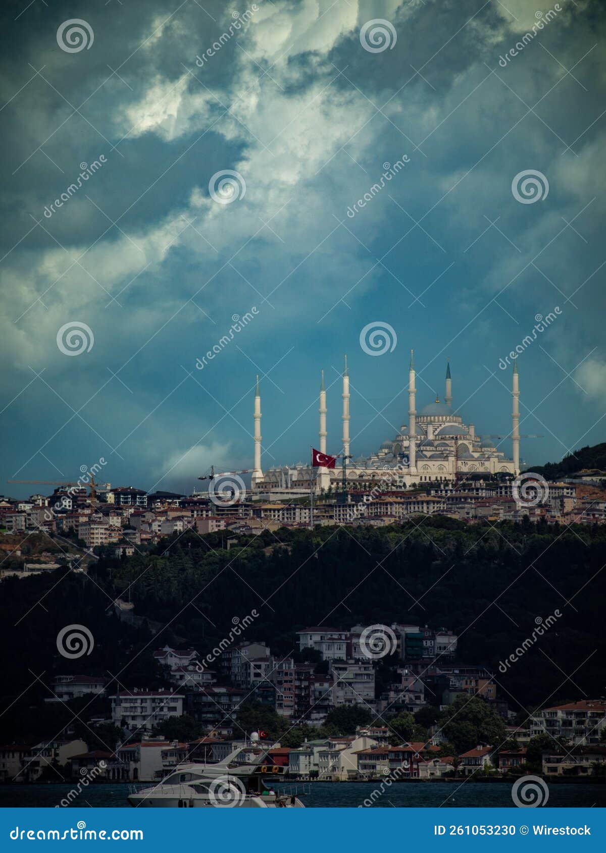 Vertical Shot of Mosque on Top of a Hill Under Beautiful Blue Clouds ...