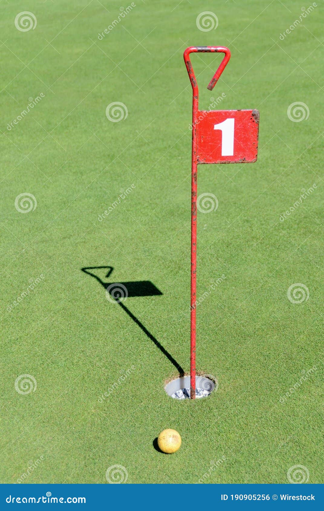 Vertical Shot of Number 1 Sign in a Golf Hole Stock Photo - Image of ...