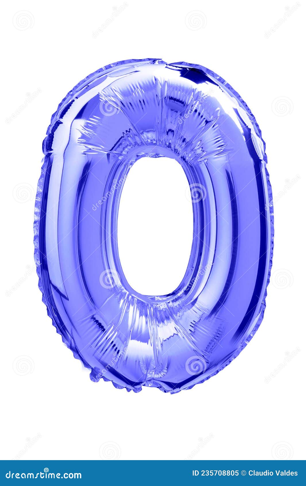 A Vertical Shot of a Number Zero Blue Balloon Stock Illustration ...