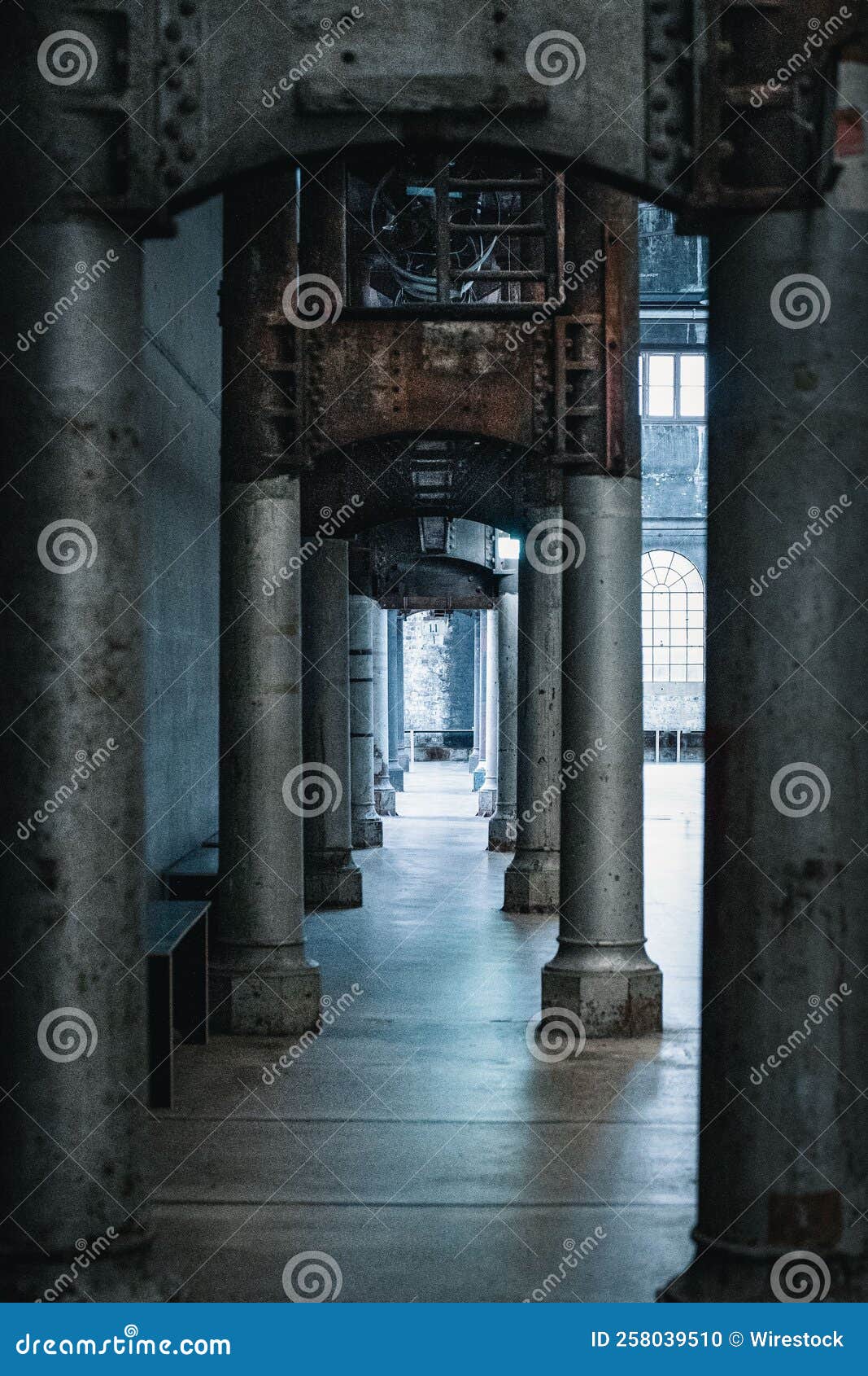 Vertical Shot of Old Architectural Pillars in a Building Stock Photo ...
