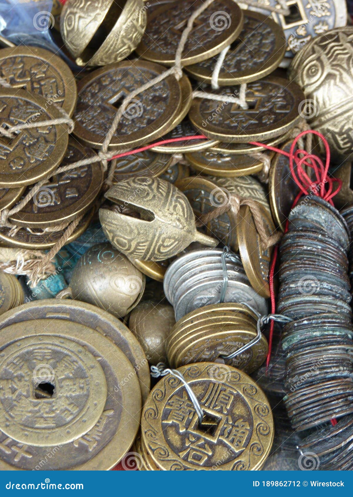 Vertical Shot of Old Chinese Coins Stock Photo - Image of invest, bank ...