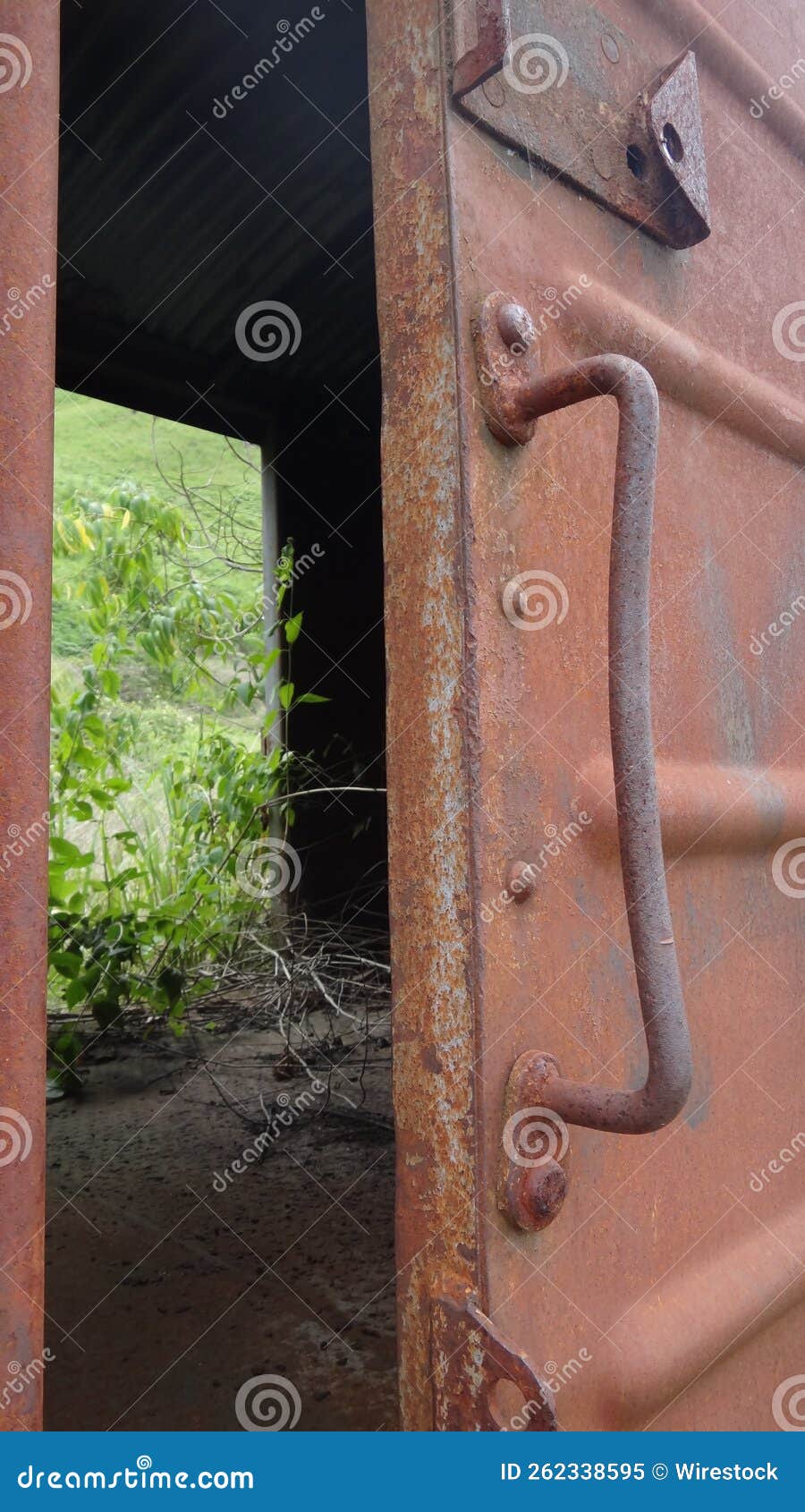 Vertical Shot of an Old Rusty Door Train Handle Stock Image - Image of ...