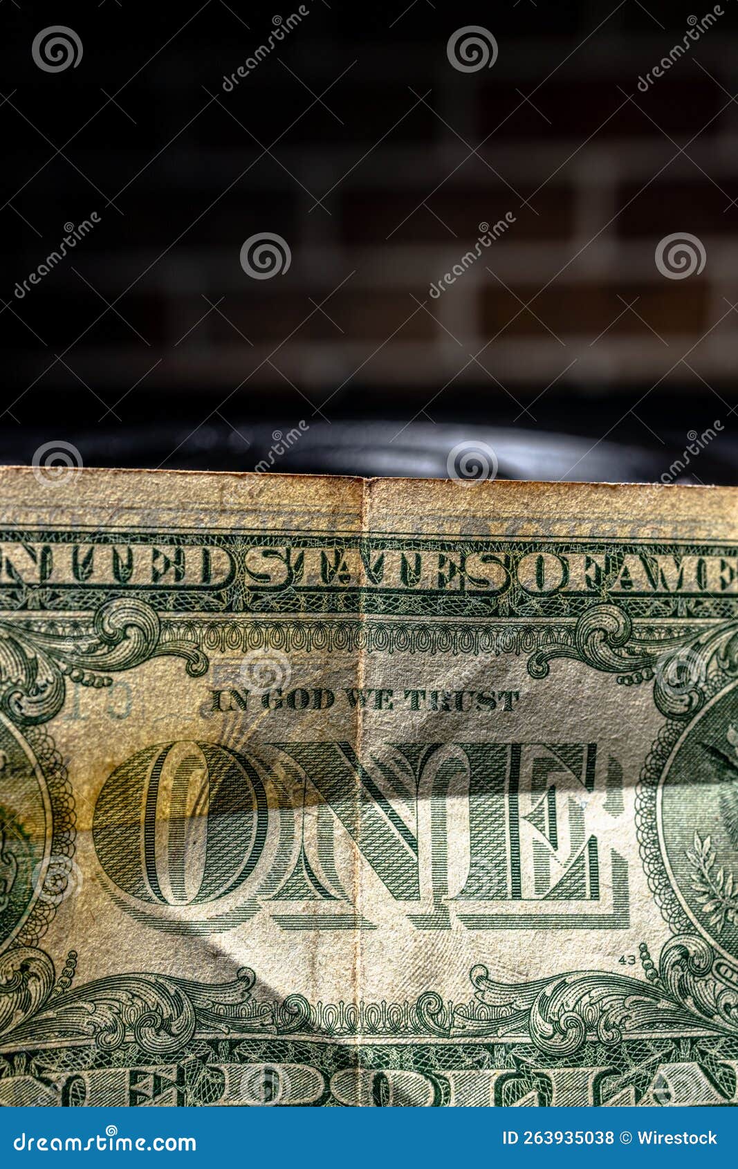 Vertical Shot of a One-dollar Paper Note Stock Photo - Image of success ...