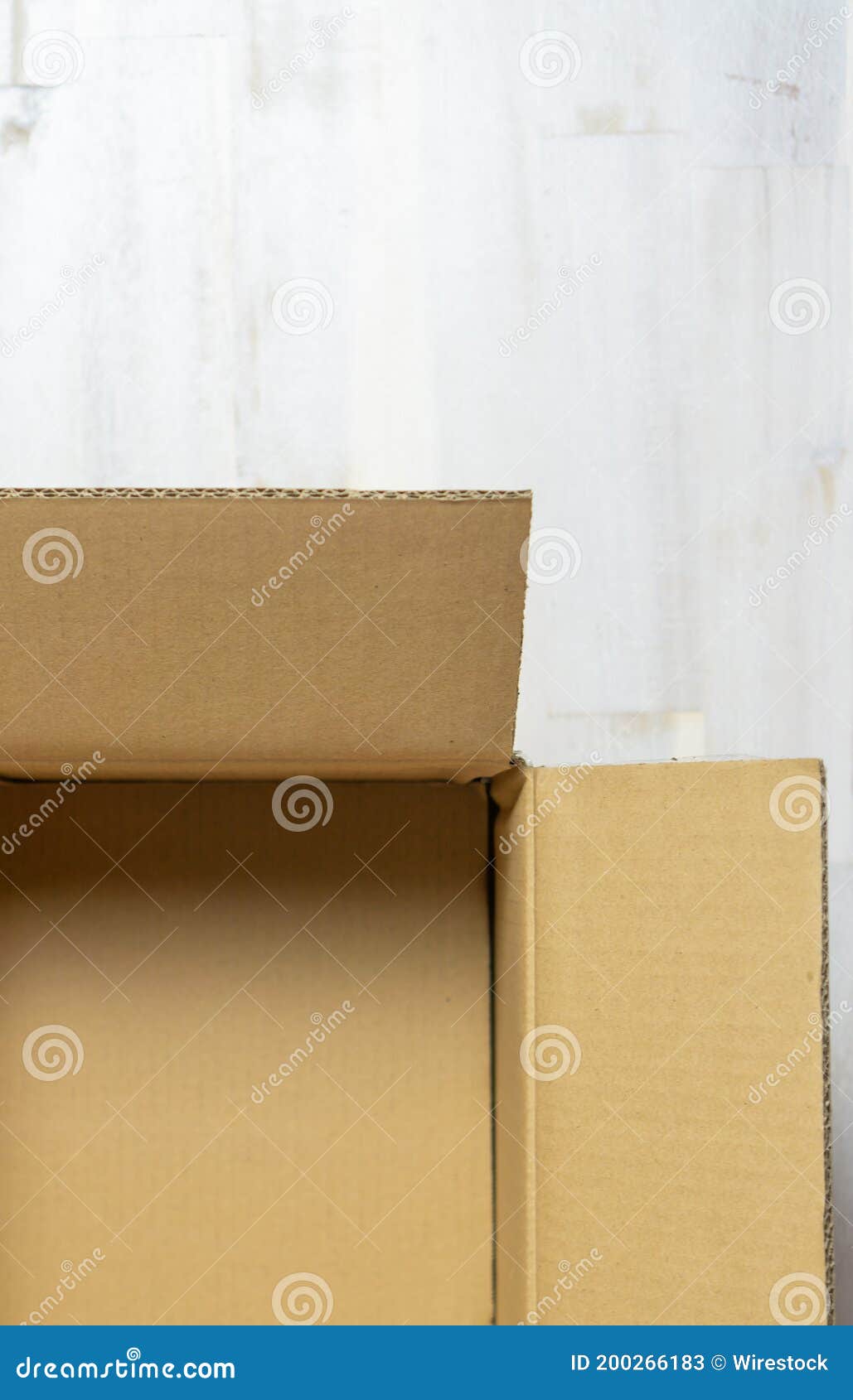 Vertical Shot of an Opened Cardboard Box Stock Image - Image of blank ...