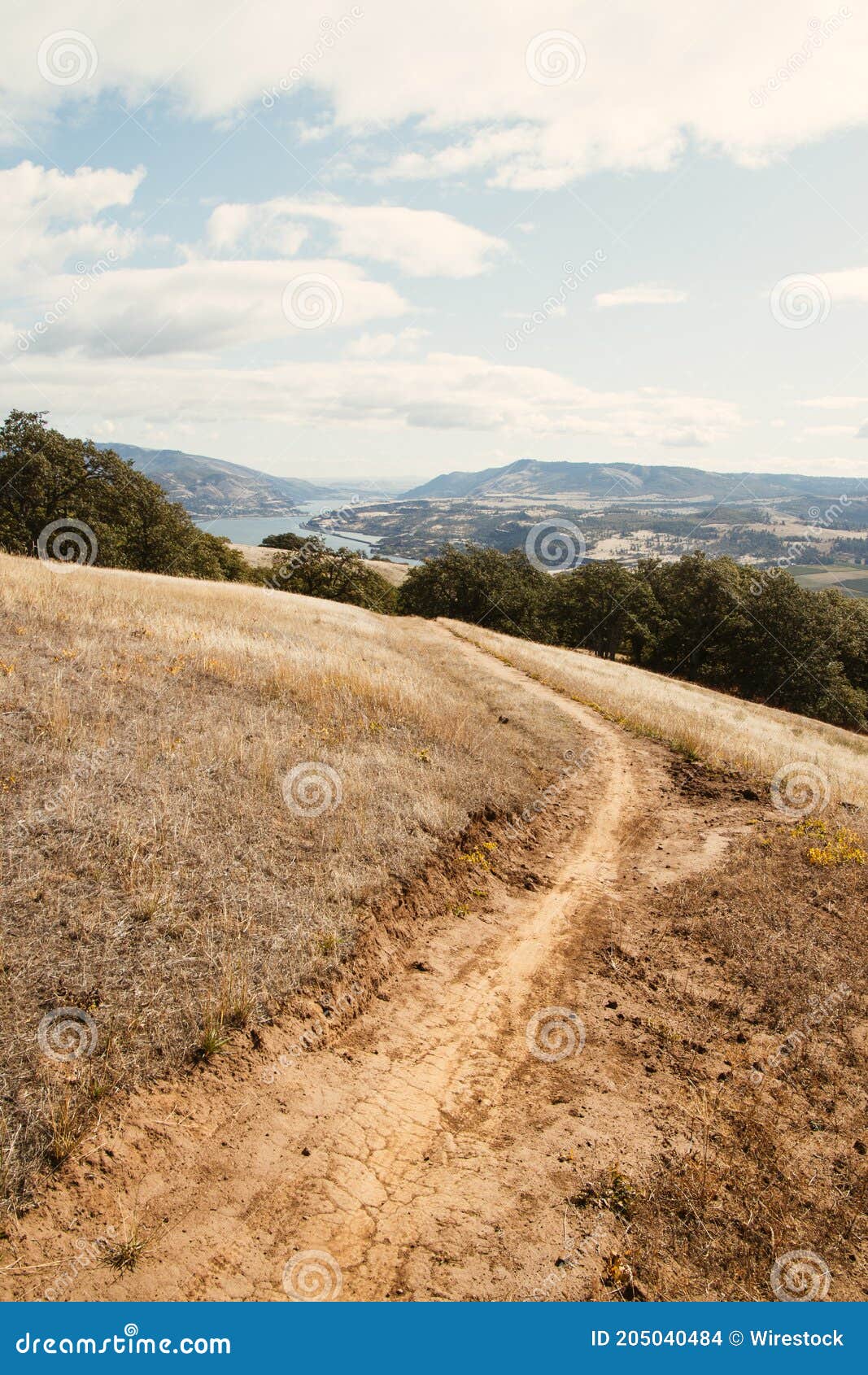 Vertical Shot of a Path on a Dry Hill Stock Photo - Image of path, road ...