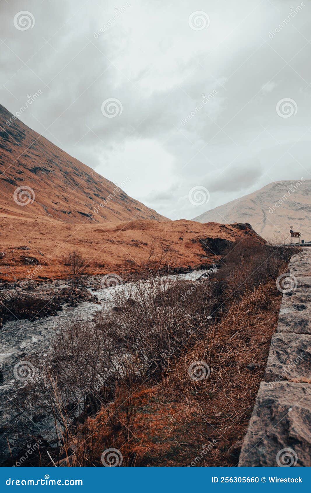 Vertical Shot of a River on the Scottish Highlands Stock Photo - Image ...