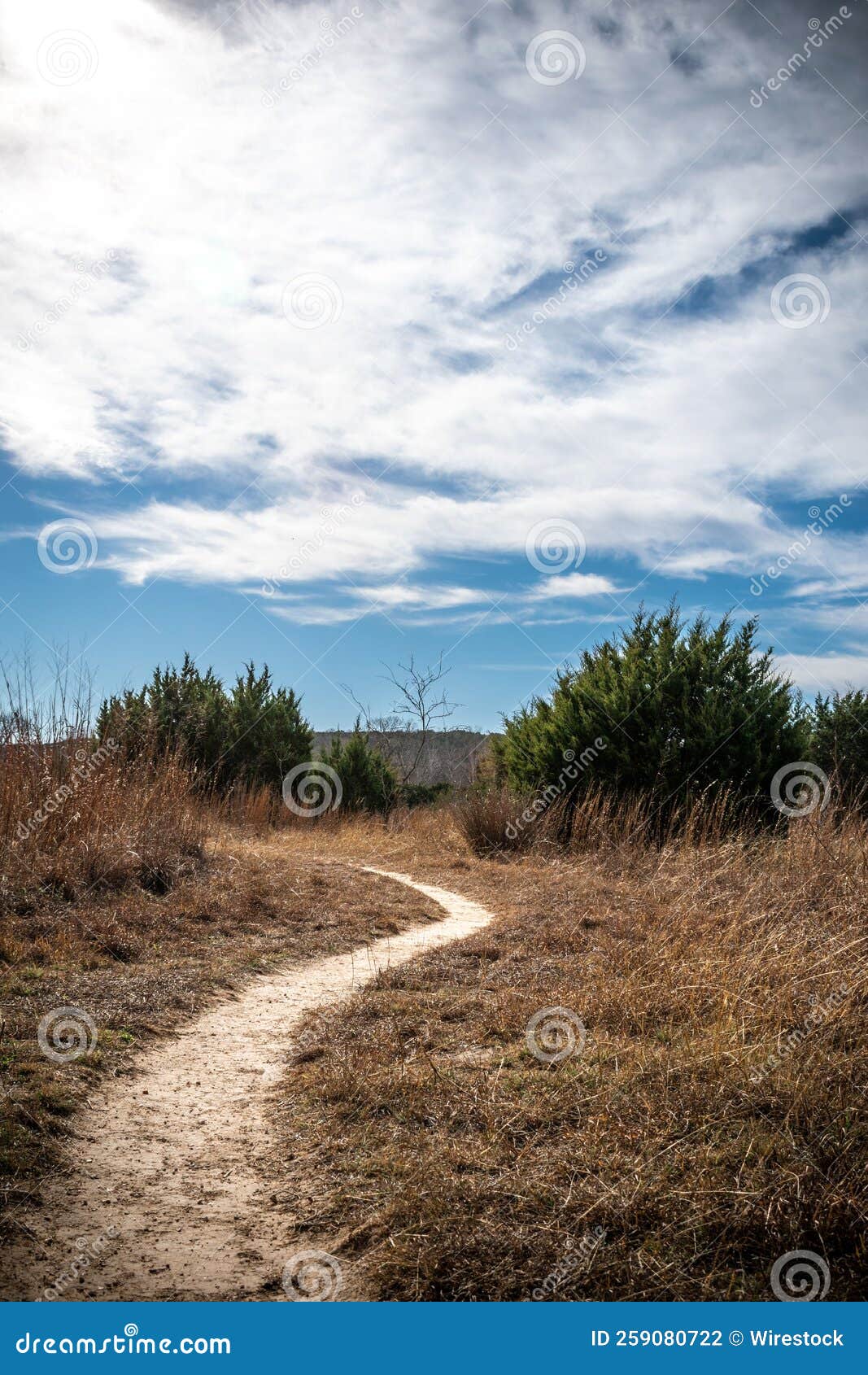 Vertical Shot of a Pathway in the Dry Valley Stock Photo - Image of ...