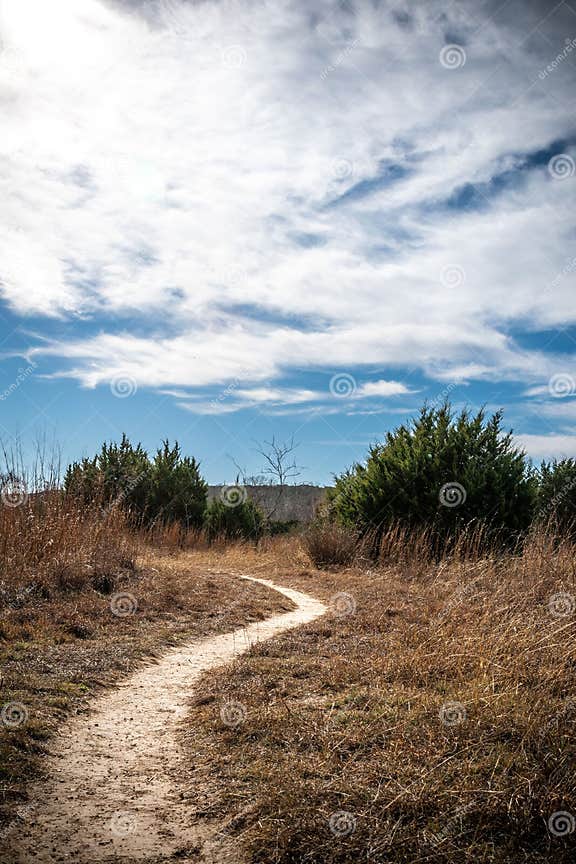 Vertical Shot of a Pathway in the Dry Valley Stock Photo - Image of ...