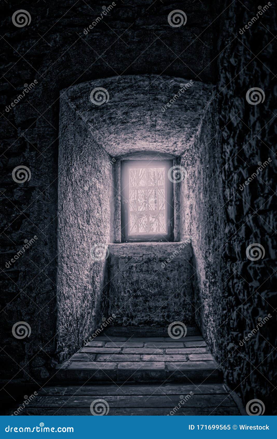 Vertical Shot of a Pathway Towards a Window Stock Image - Image of ...