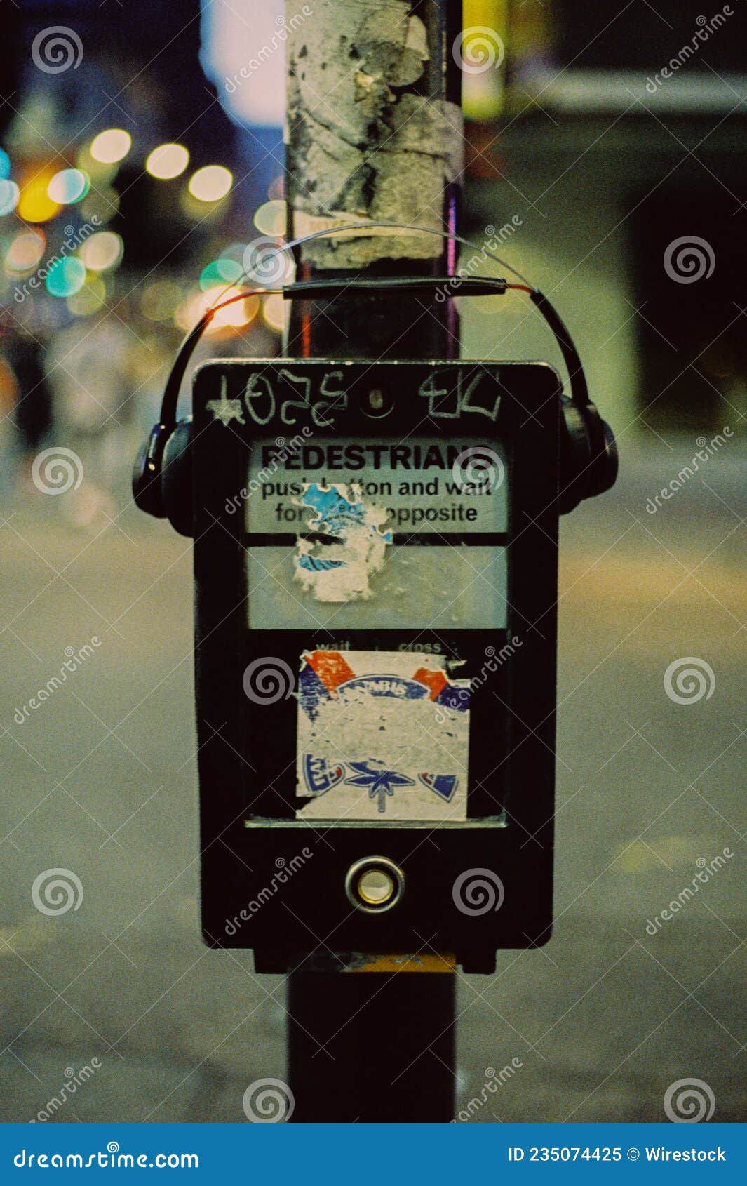 Vertical Shot of a Pedestrian Button on a Street Stock Image - Image of ...