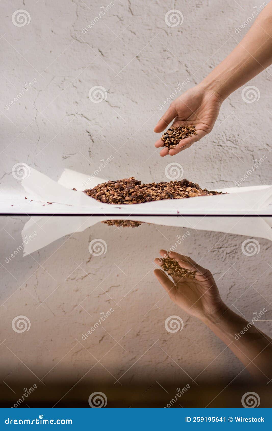 Vertical Shot of a Person Taking a Handful of Grain Stock Image - Image ...