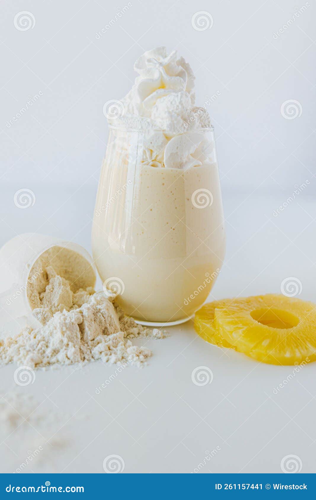 Vertical Shot of the Pineapple Protein Shake Stock Image - Image of ...