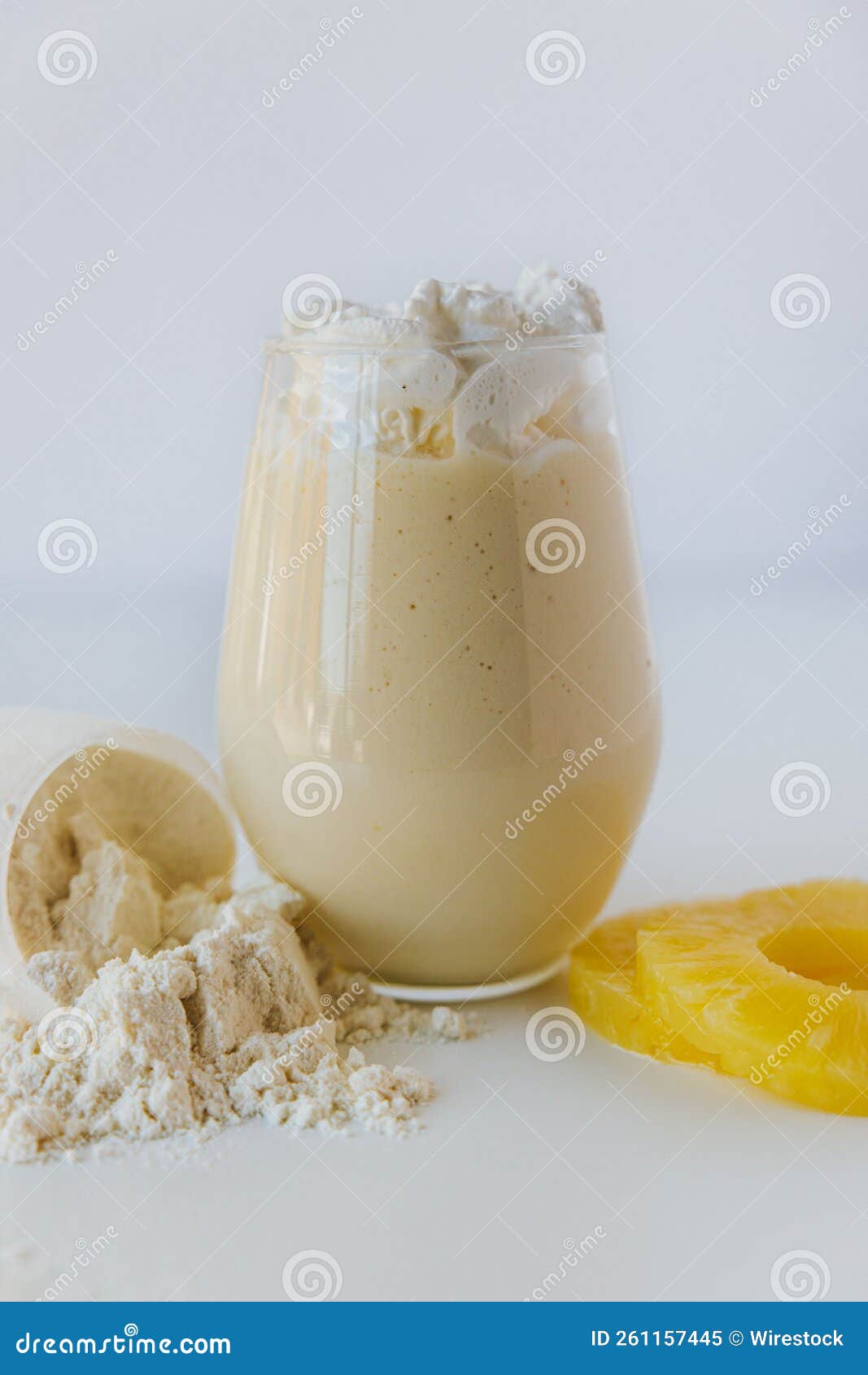 Vertical Shot of the Pineapple Protein Shake Stock Image - Image of ...