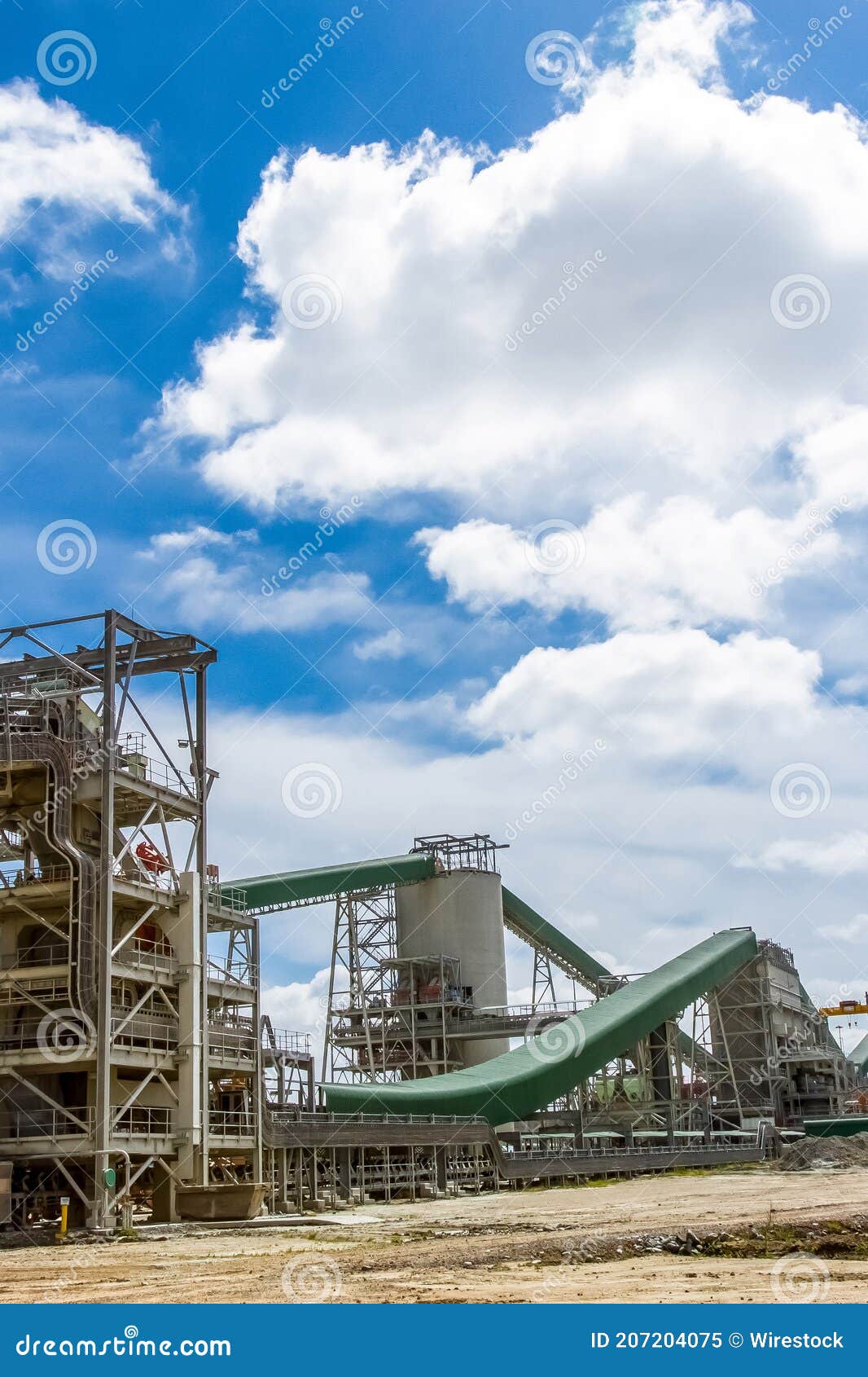 Vertical Shot of a Platinum Mining Open Pit Industrial Constructions in ...