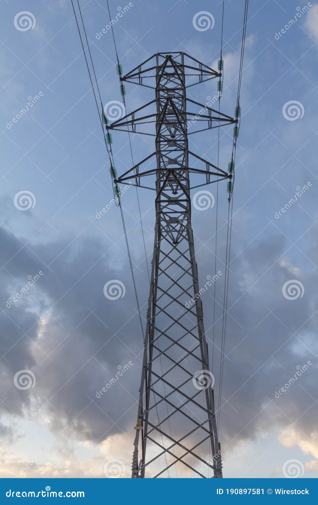 Vertical Shot of Power Transmission Tower Stock Image - Image of ...
