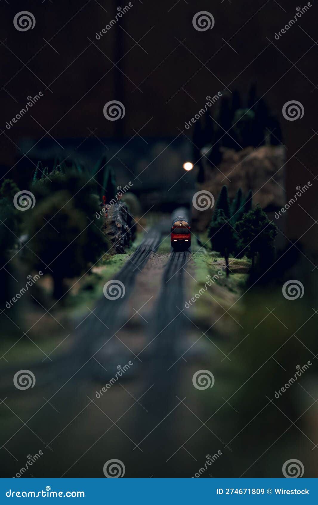 Vertical Shot of a Red Train Figure on Play Tracks Stock Image - Image ...