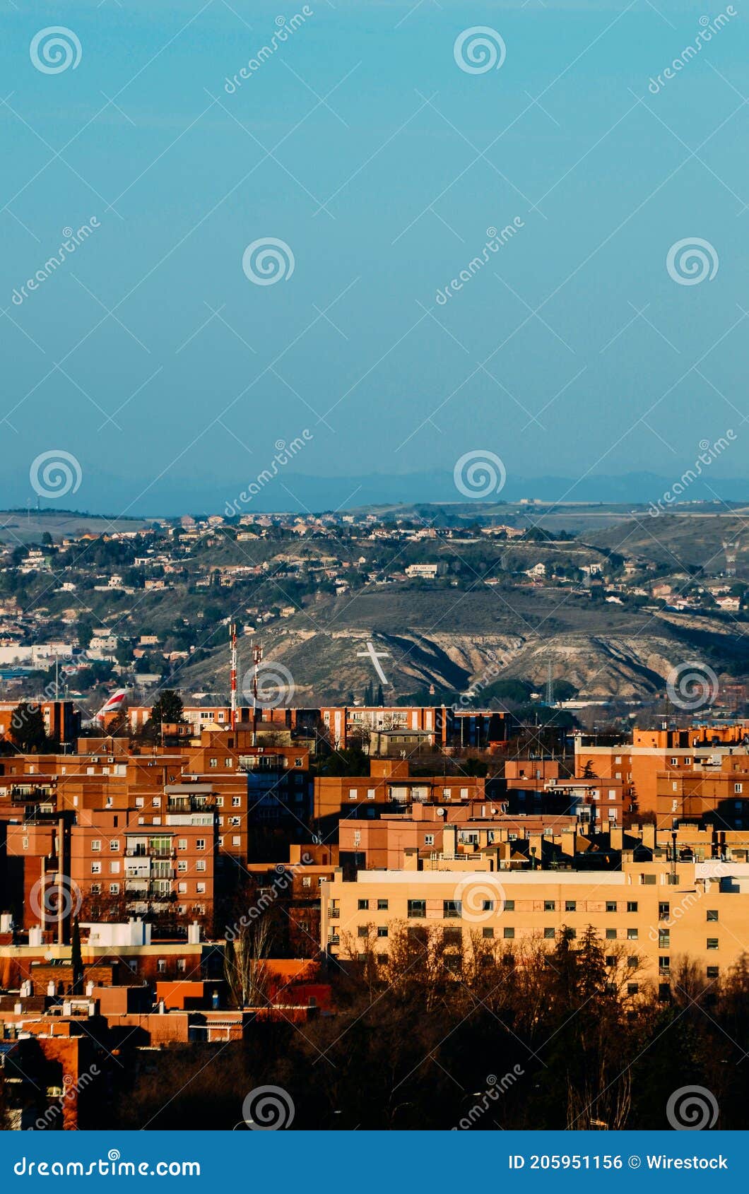 Vertical Shot of a Residential Area in Madrid, Spain Stock Photo ...