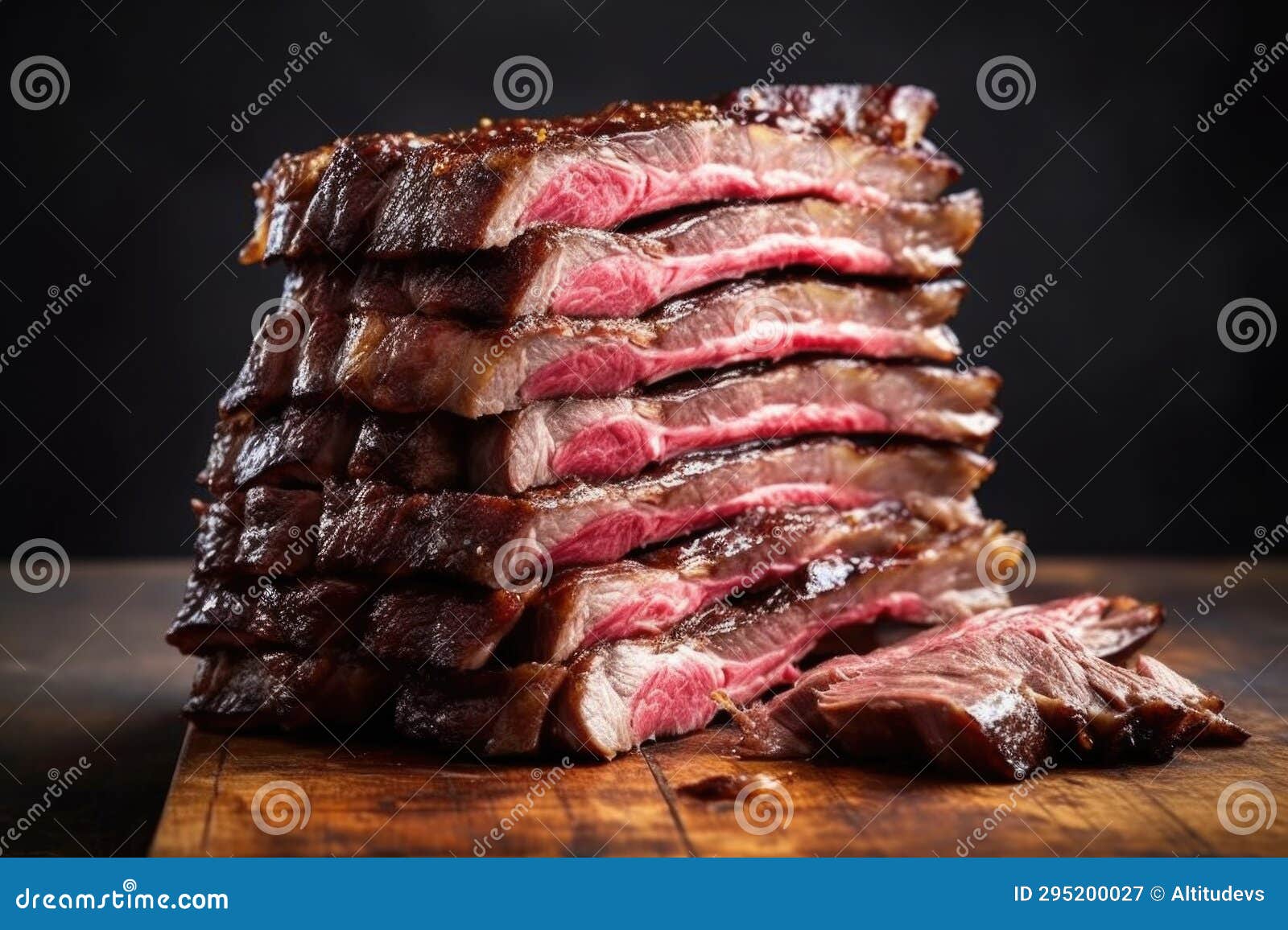 Vertical Shot of Ribs Standing on Their Side, Showcasing Layers Stock ...