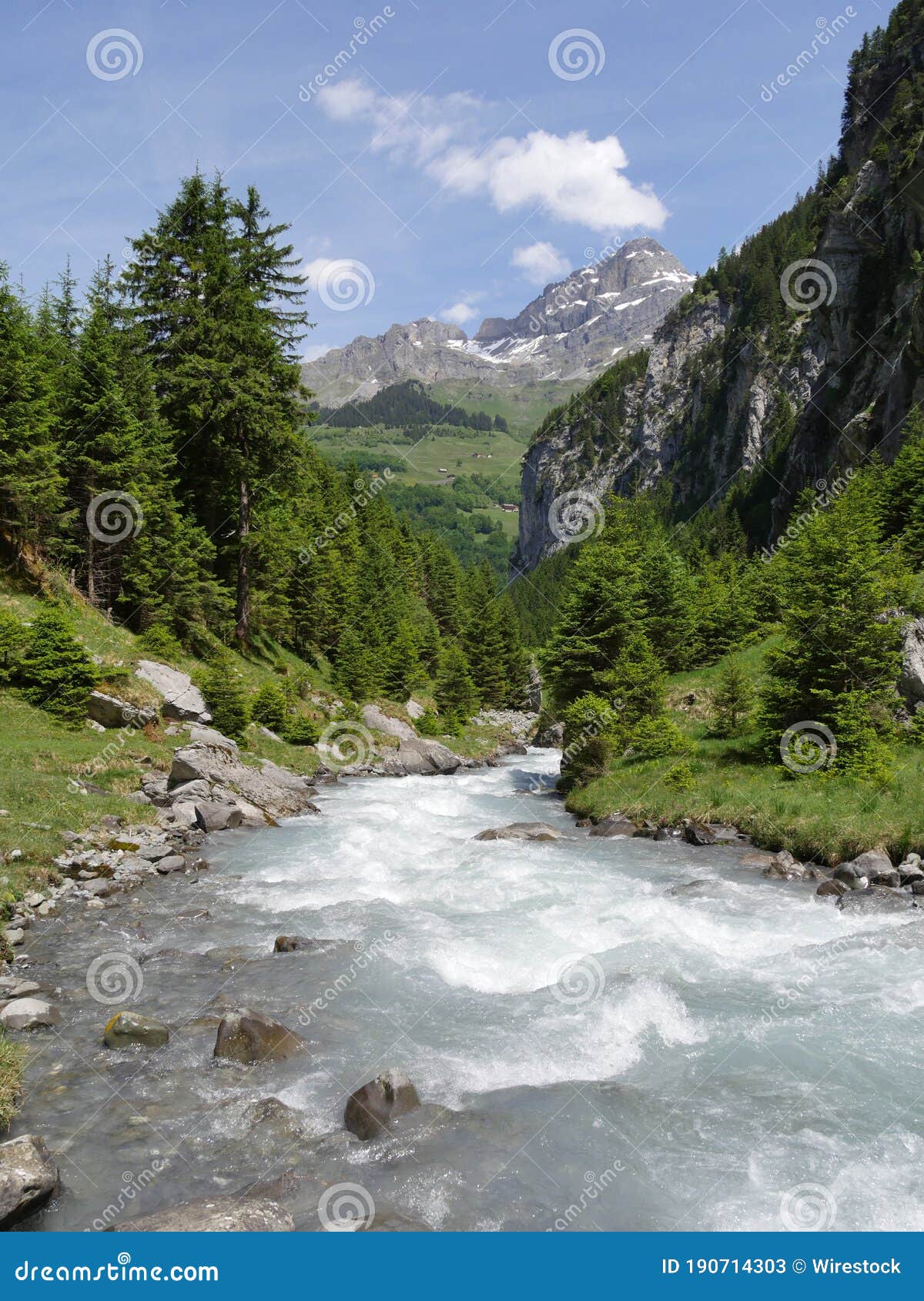 Vertical Shot of a River Flowing in a Breathtaking Landscape Stock ...