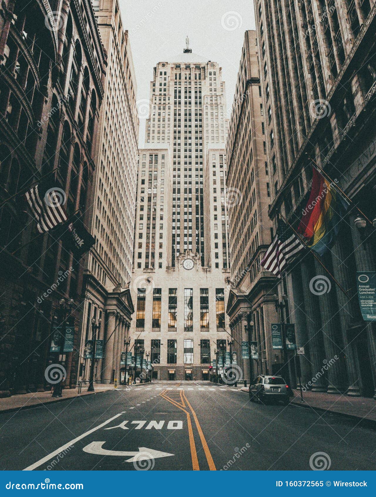 Vertical Shot of a Road in the Middle of City Buildings Editorial Image ...