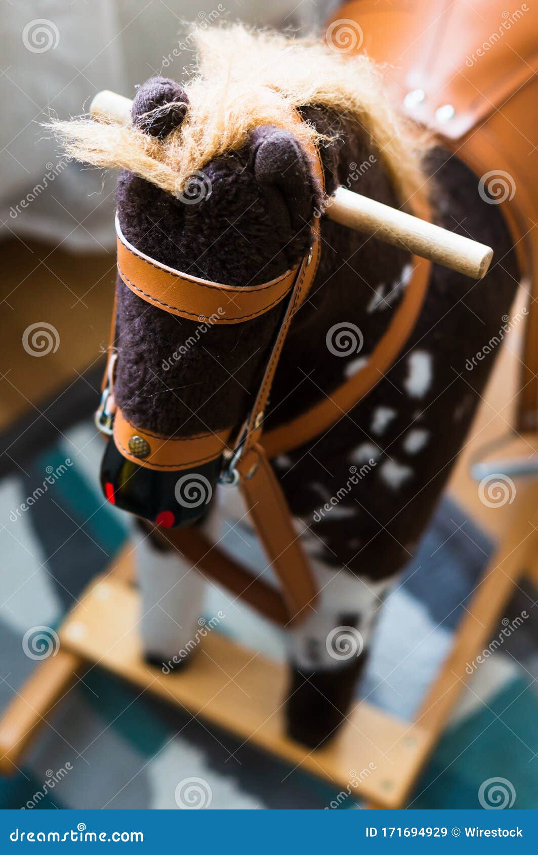 Vertical Shot of a Rocking Horse for Kids Stock Image - Image of child ...