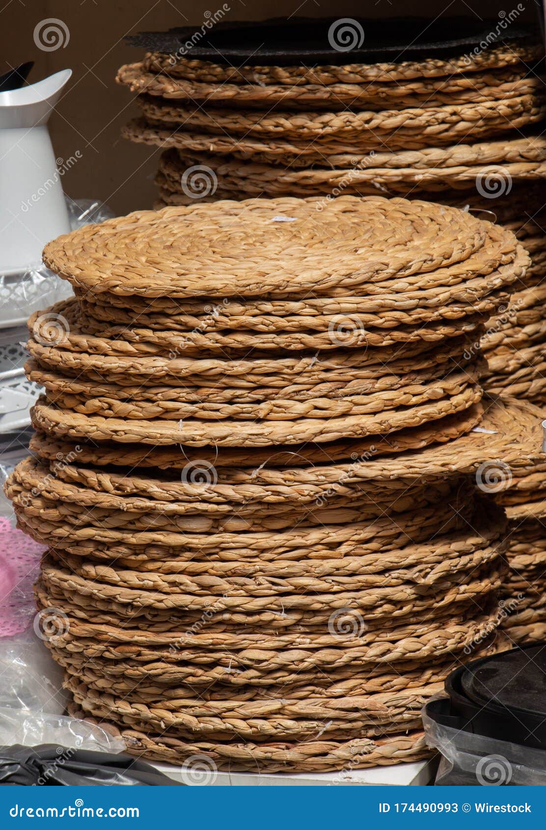 Vertical Shot of Rope Plates on Top of Each Other Stock Image - Image ...