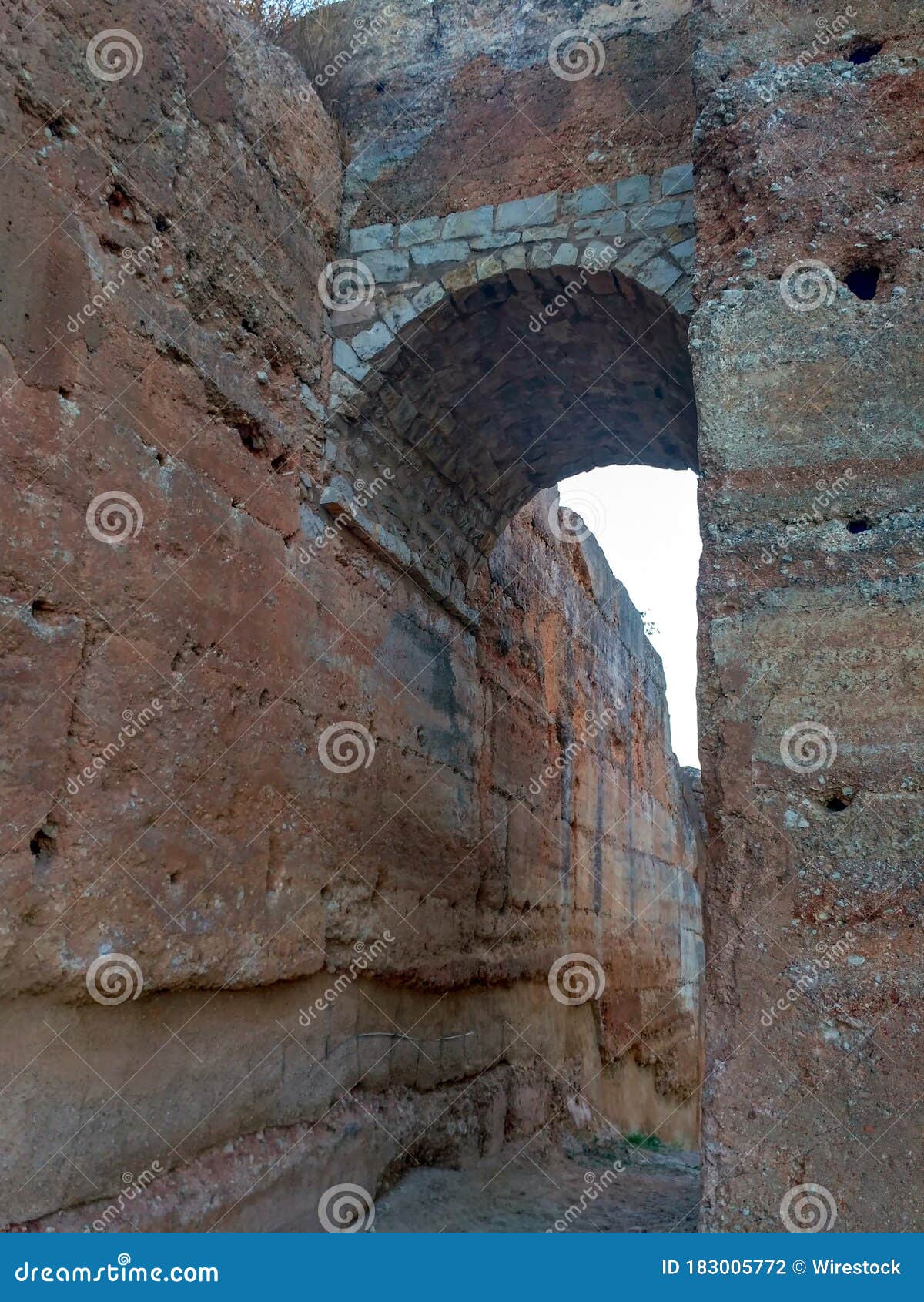 Vertical Shot of the Ruins of an Ancient Castle Stock Photo - Image of ...