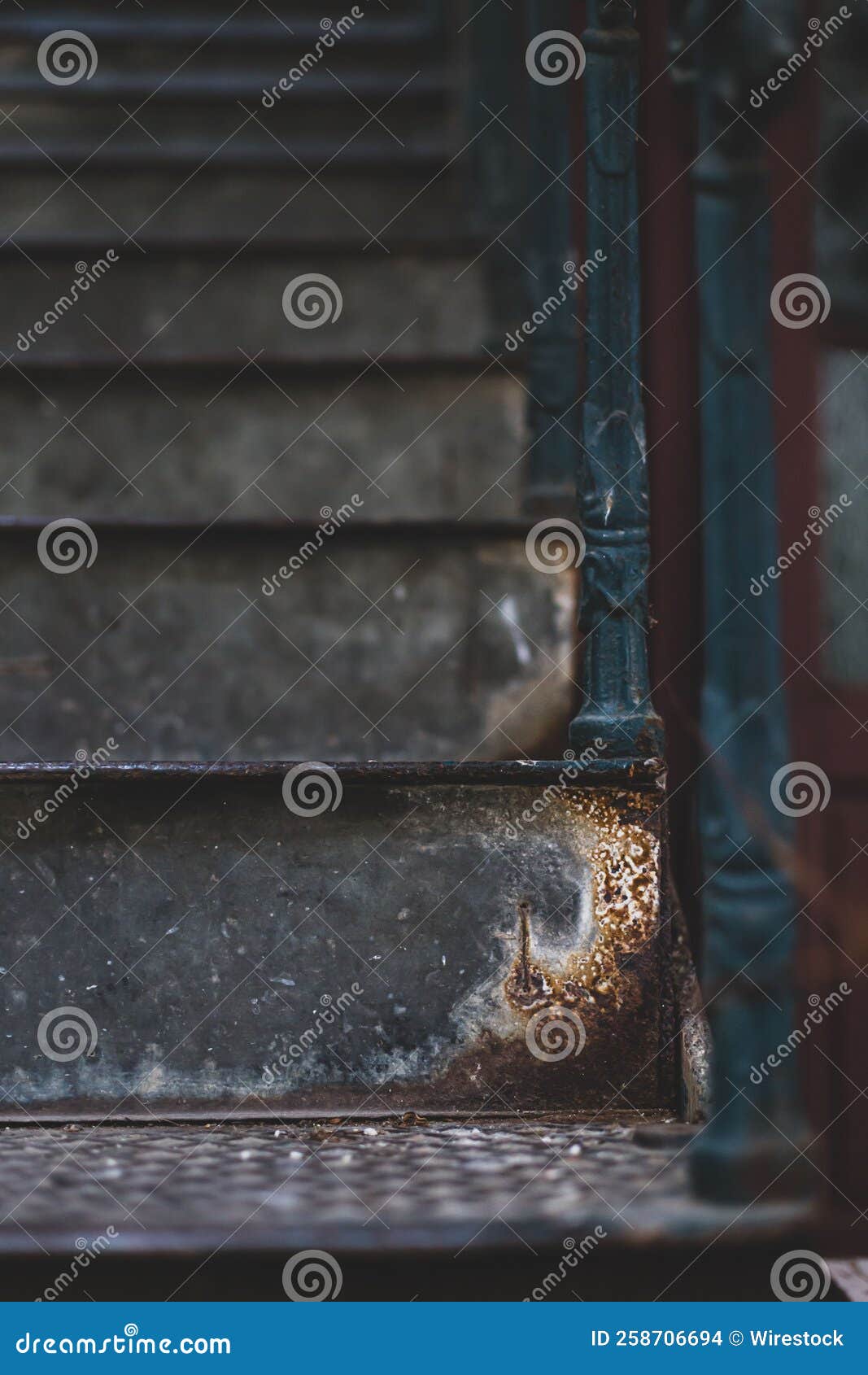 Vertical Shot of Rust on the Corner of a Stair Stock Photo - Image of ...