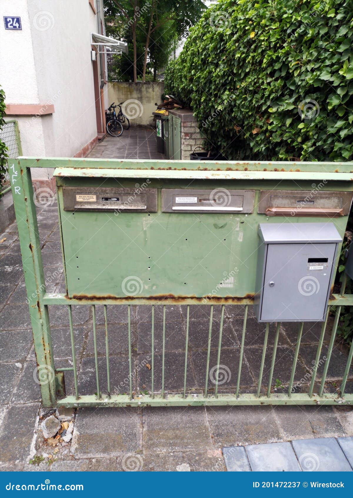 Vertical Shot of a Rustic Gate with a Mailbox Attached To it Stock ...